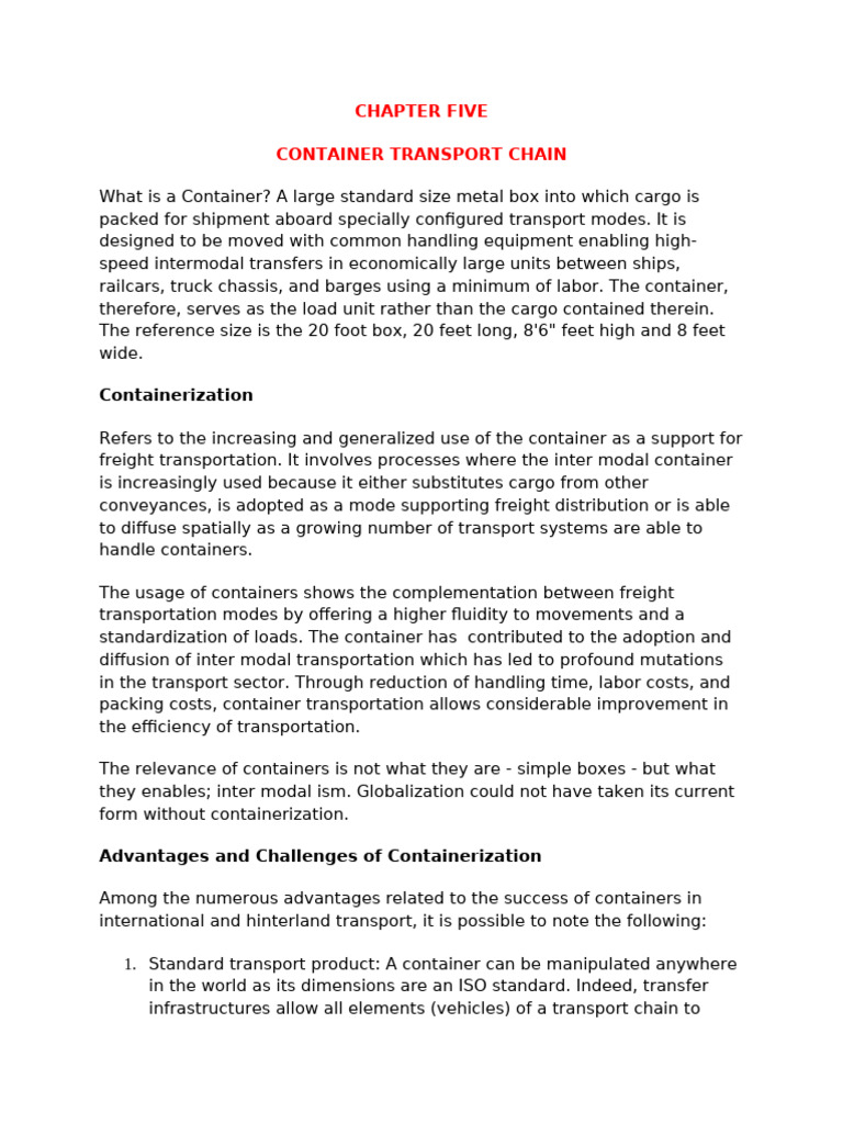C0NTAINERIZATION | PDF | Containerization | Transport