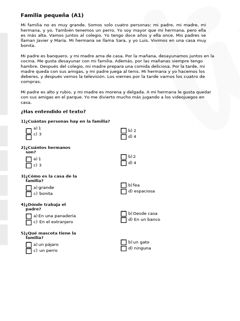 Texto 3. Mi Familia | PDF
