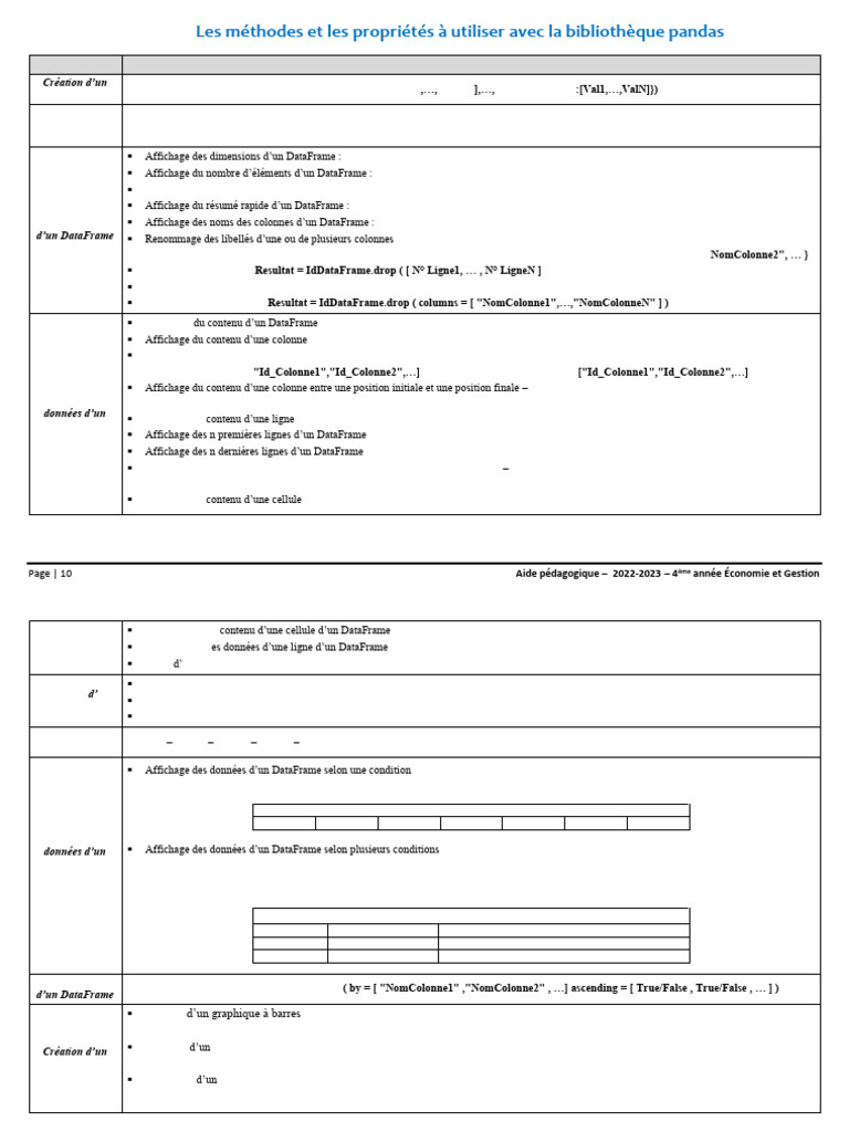 Annexe Pandas 2025 | PDF | Programmation informatique