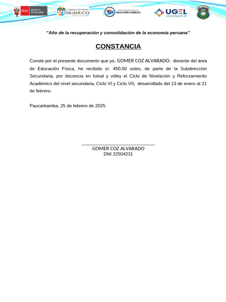 CONSTANCIAS | PDF