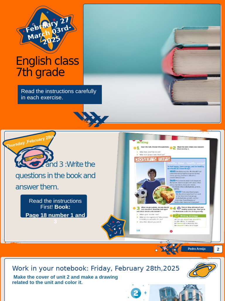 English Class Work and Assigment For Seveth Grade | PDF