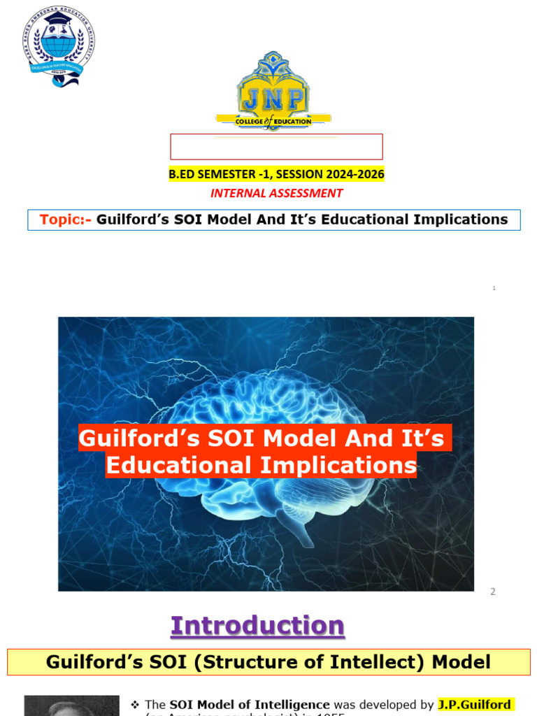 Guilford's SOI Model: Educational Insights | PDF | Learning | Intelligence