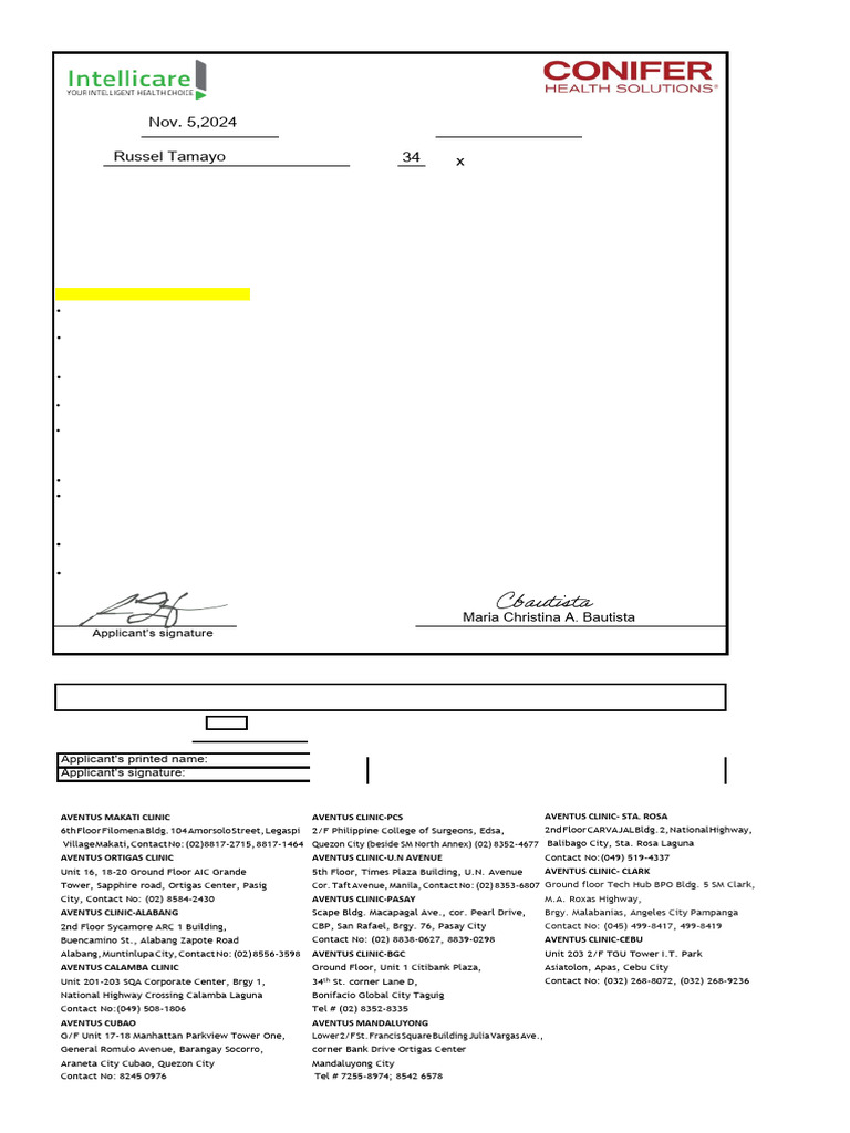 PPE FORM CONIFER GLOBAL BUSINESS CENTER INC - Signed | PDF | Makati ...