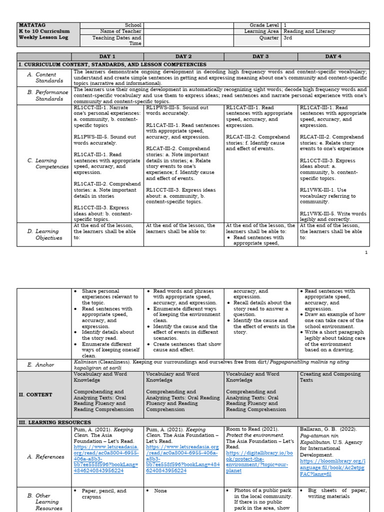 LE_Q3_week-6_Reading-and-Lit_v2 | PDF | Behavior Modification | Learning