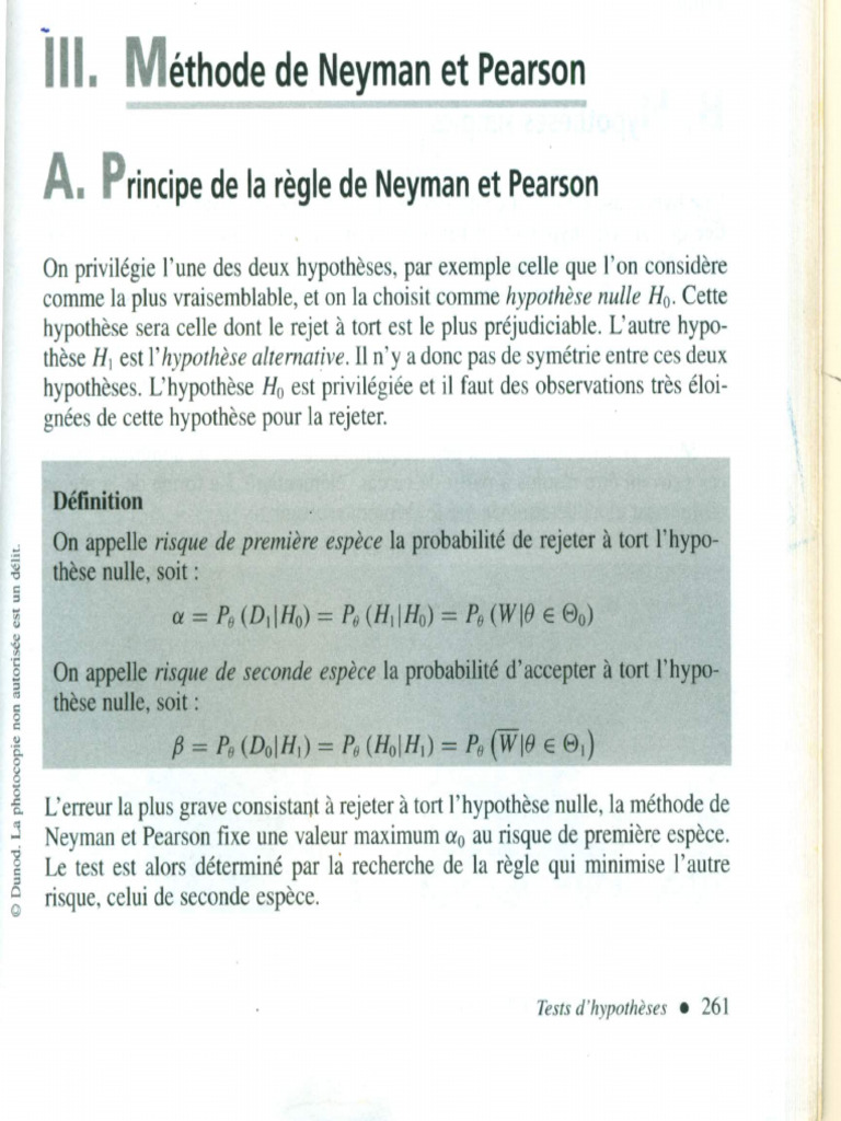 Methode de Neyman Et Pearson 2021-2022 | PDF