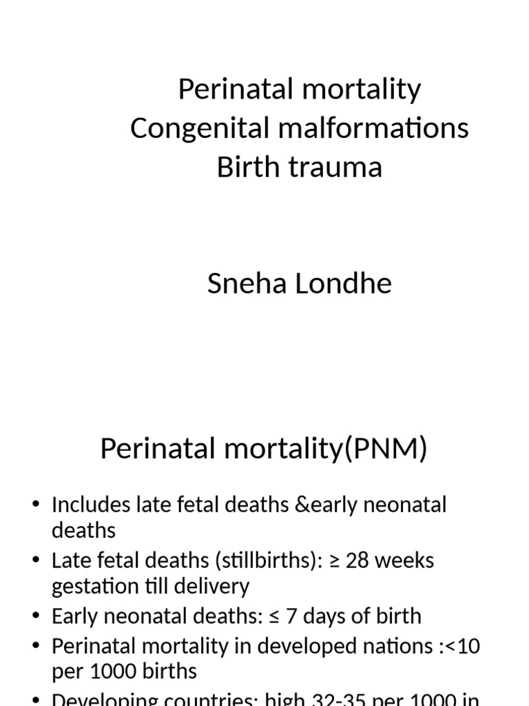 Understanding Perinatal Mortality Factors | PDF | Motherhood | Neonatology