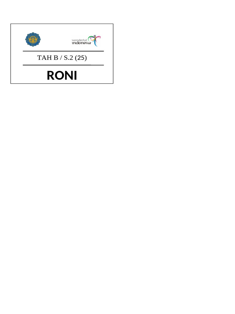 Roni Name Tag Praktek | PDF