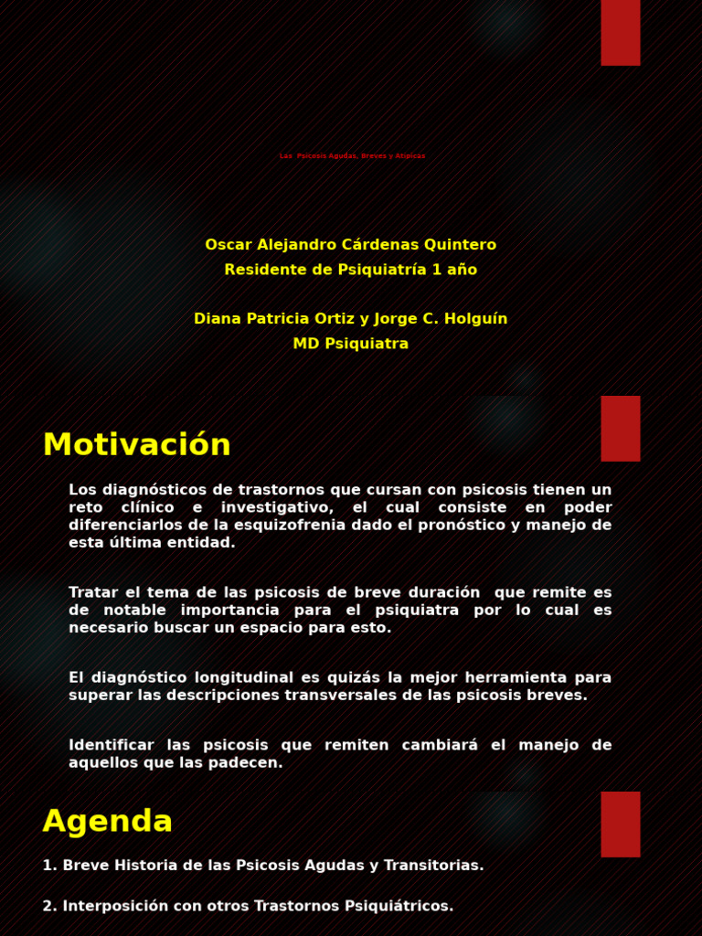 Presentación Psicosis Agudas (Autoguardado) 3 Ok | PDF | Psicosis ...