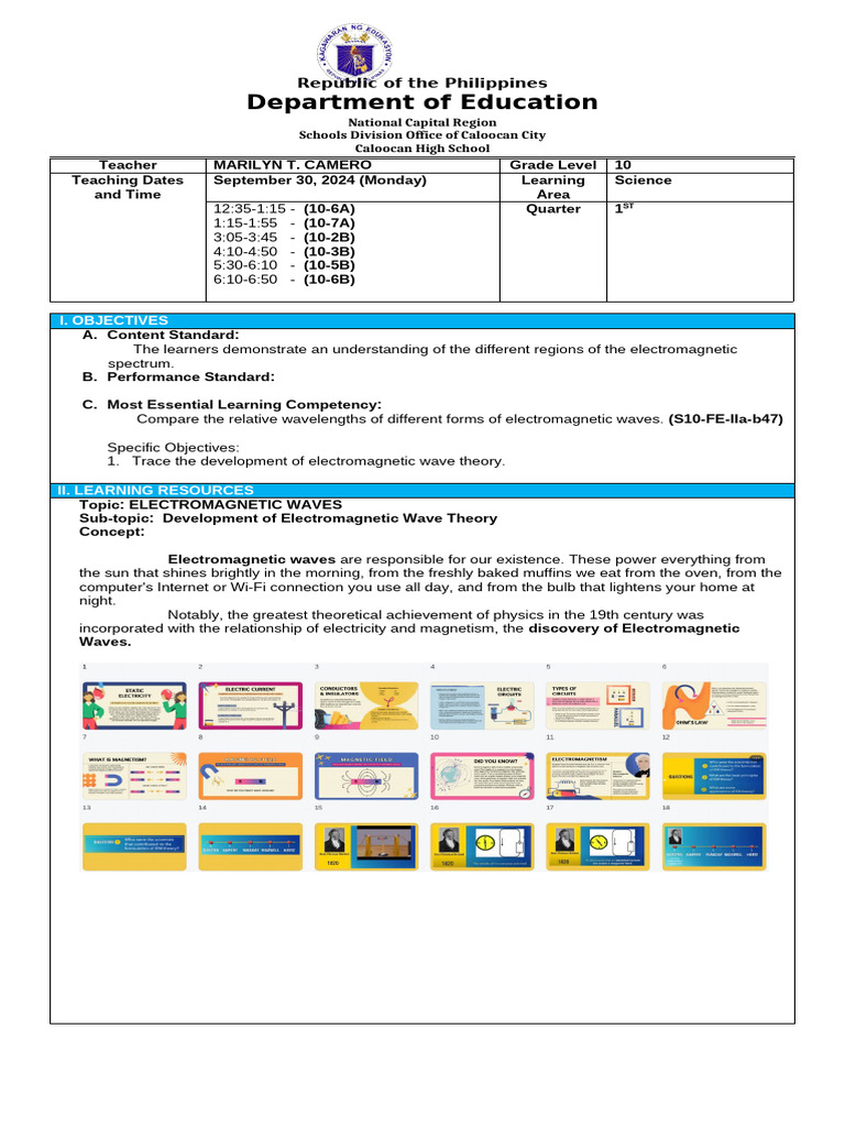 DLP - Development of Electromagnetic Wave Theory - (September 30, 2024 ...