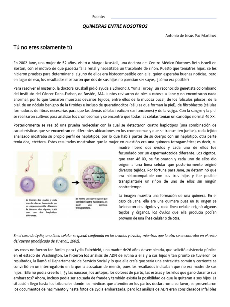 04_Quimeras entre nosotros_Articulo_01 | PDF | Placenta | Feto