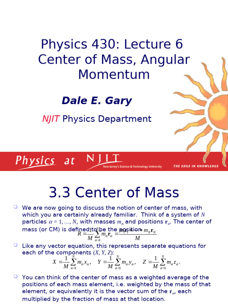 Physics430 Lecture06 | PDF | Rotation Around A Fixed Axis | Force