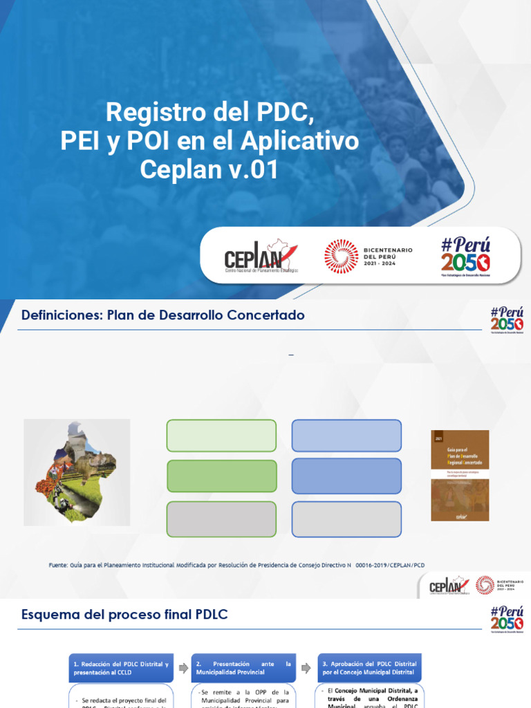 Presentación OE AE de PDC PEI en El Aplicativo CEPLAN V.01 | PDF | Planificación | Planificación ...