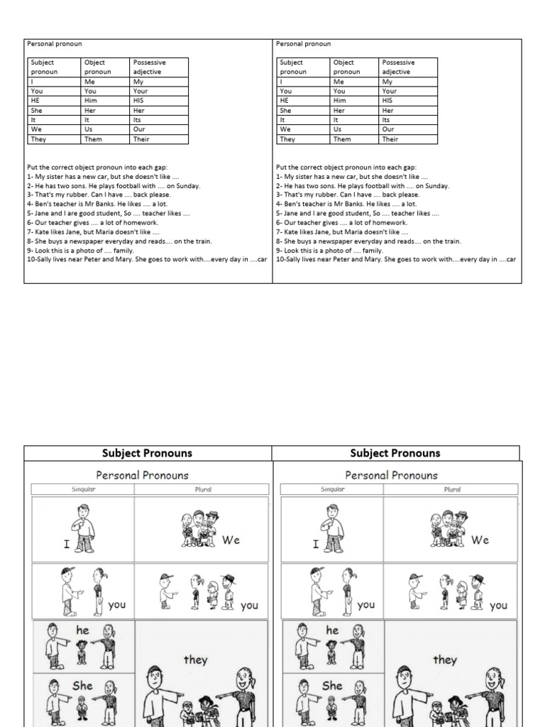 Semana 1 Personal Pronoun | PDF | Syntactic Relationships | Morphology