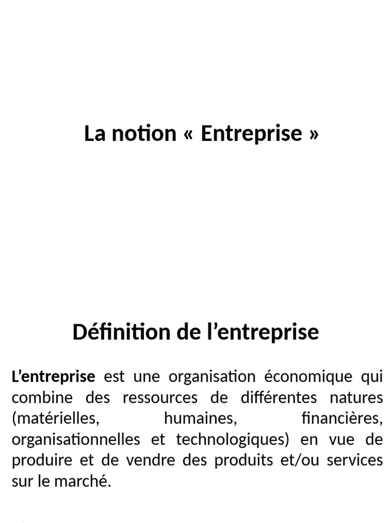 Notion et définition de l'entreprise | PDF | Business | Valeur (Économie)