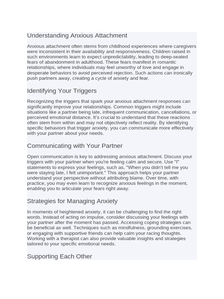 Understanding Anxious Attachment 02 | PDF | Attachment Theory | Anxiety