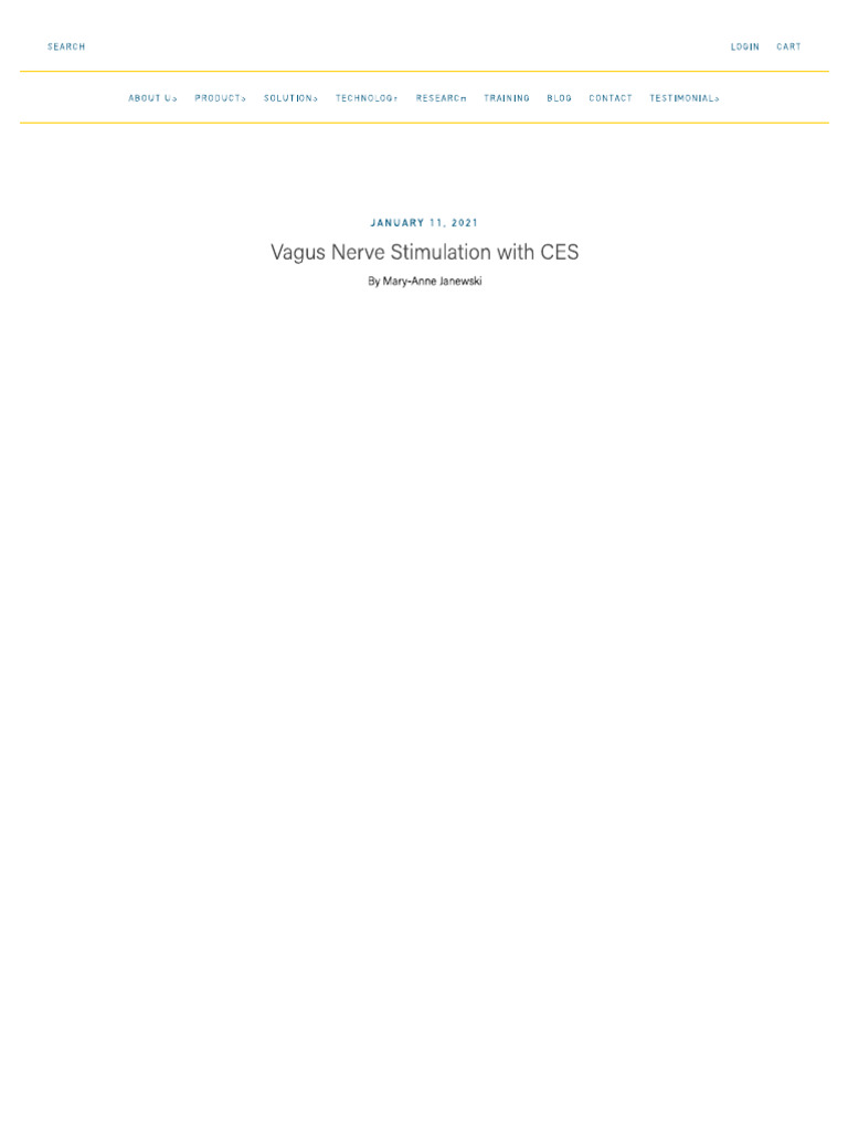 Vagus Nerve Stimulation With CES - Mind Alive Inc | PDF