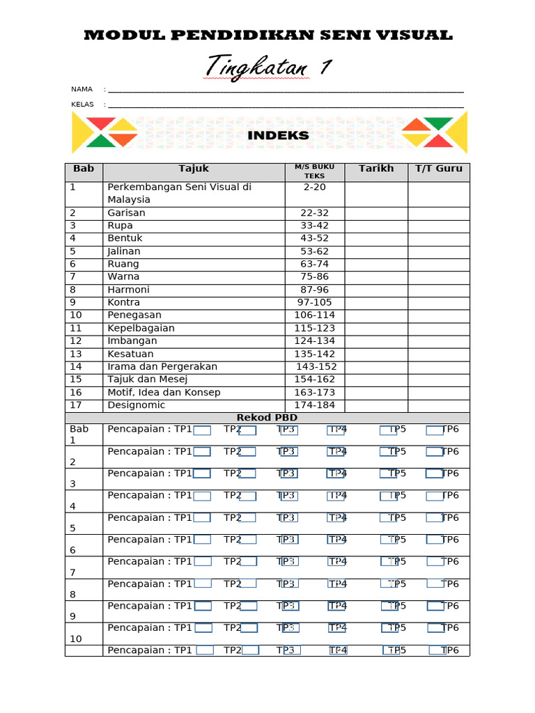 Cover Dan Indeks Modul t1 | PDF