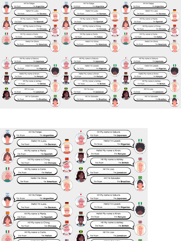 3.nationalities Intro Handout | PDF