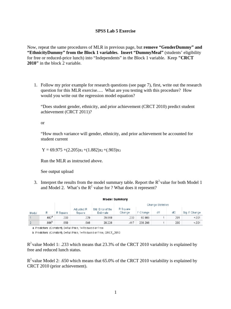 Colbert Erica SPSS Lab 5 Exercise Fall 2022 Updated | PDF | Applied Statistics | Scientific Method