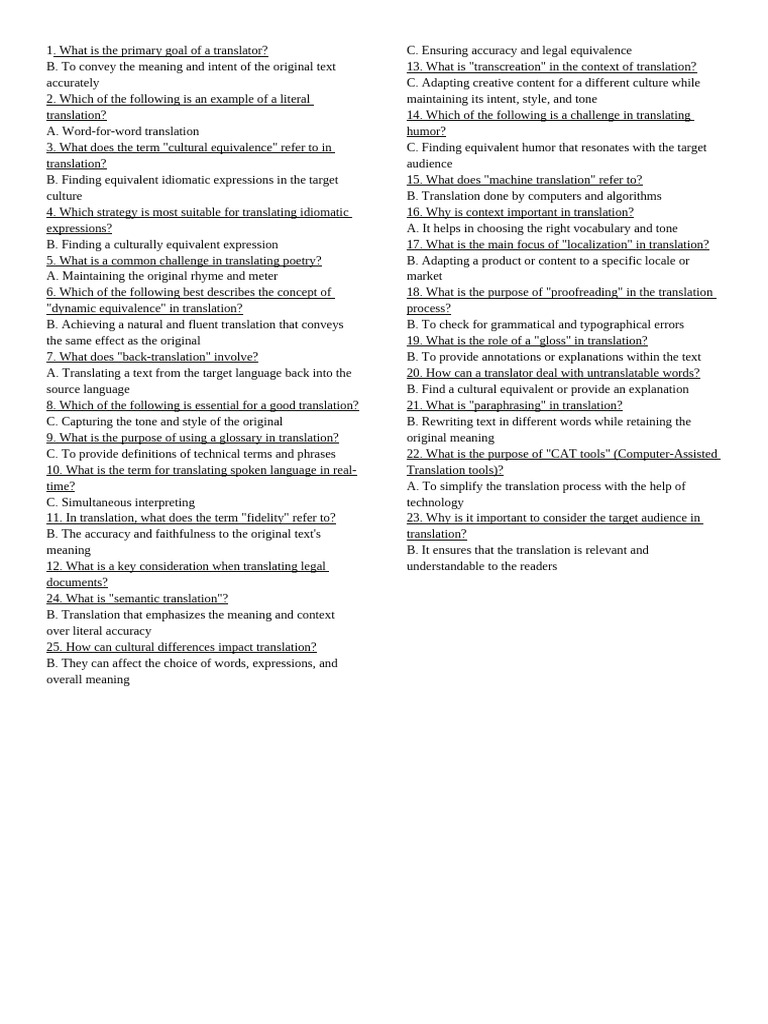 Exam Introducion To Translation | PDF | Translations | Semantics