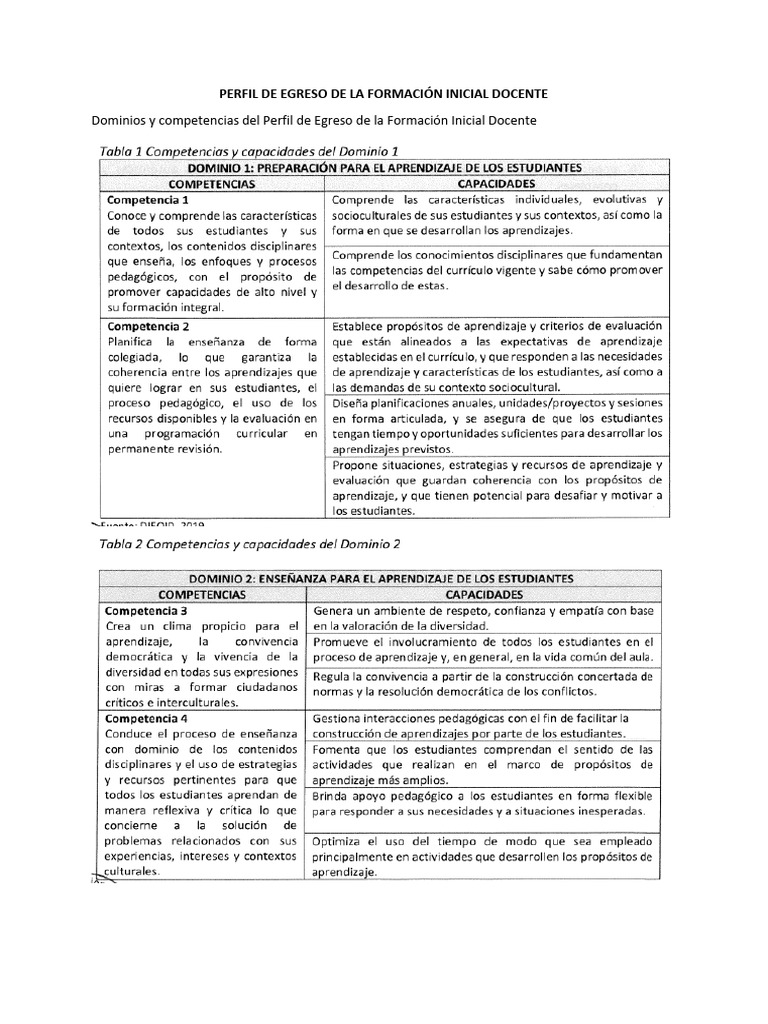 Perfil de Egreso de La Formación Inicial Docente | PDF
