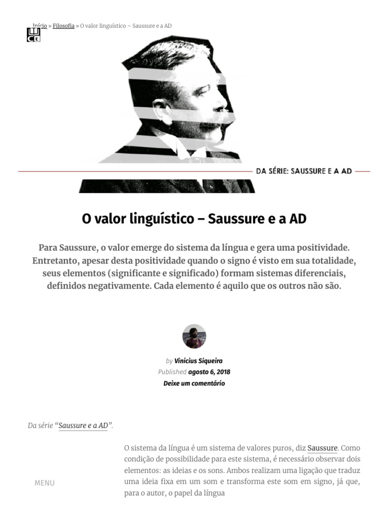 O Valor Linguístico Segundo Saussure | PDF