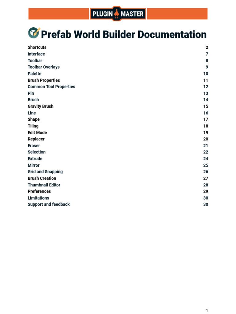 Prefab World Builder Guide | PDF | Keyboard Shortcut | Shape