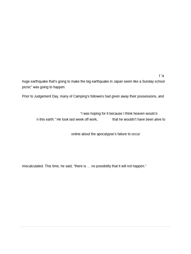 Apocalypse Judgment Day Intermediate 22052011 | PDF | 2012 Phenomenon ...