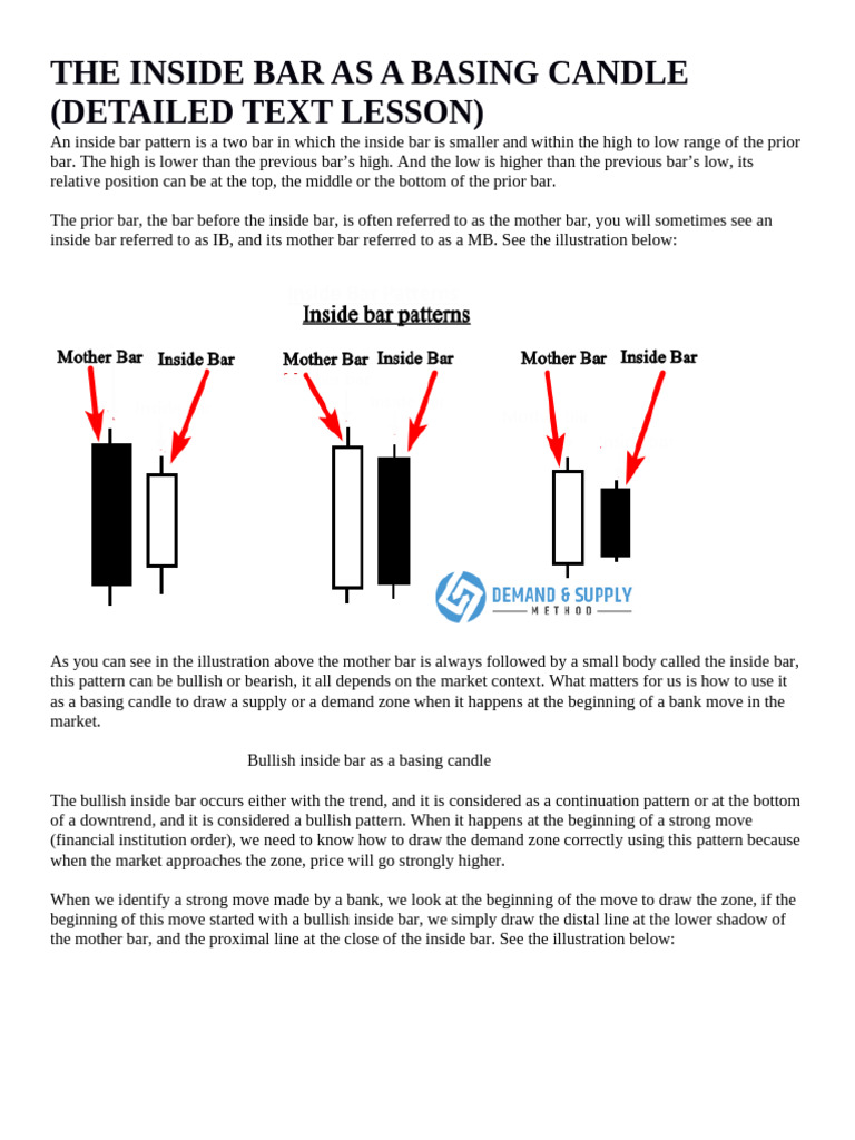 THE INSIDE BAR AS A BASING CANDLE | PDF | Market Trend | Market (Economics)