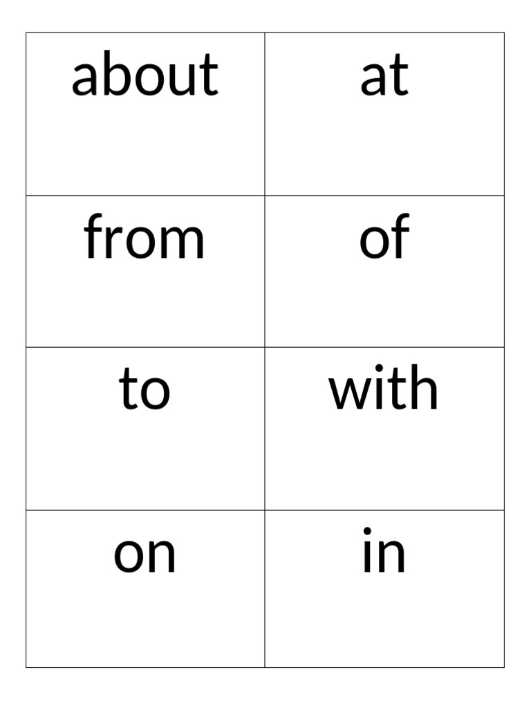 Prepositions Flashcards | PDF