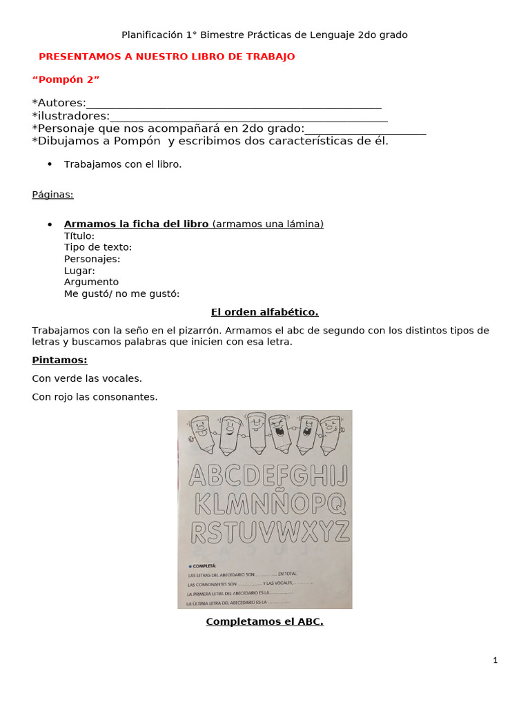 Practicas Del Lenguaje 2do 1° Bimestre | PDF | Lingüística | Escritura