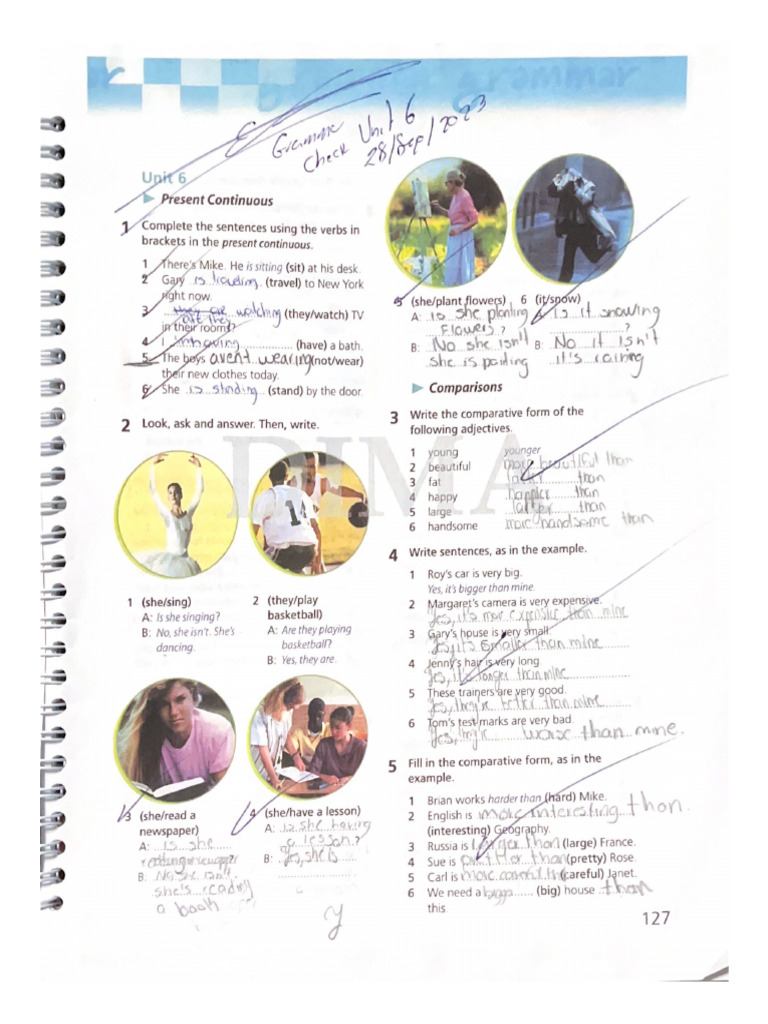 1st Bimester Activity Grammar Check Unit 6 | PDF