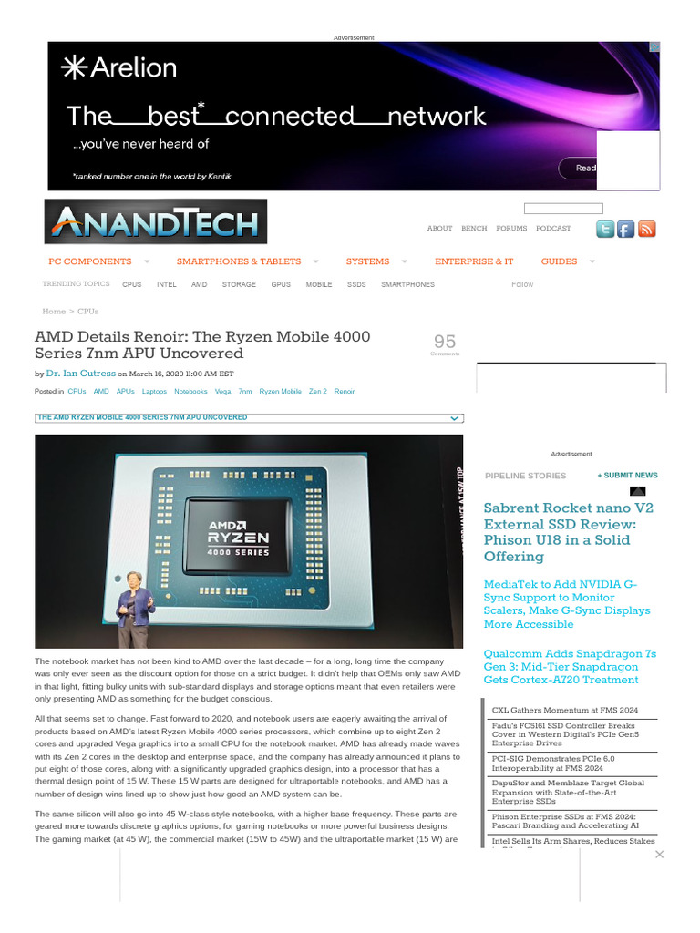 AMD Details Renoir - The Ryzen Mobile 4000 Series 7nm APU Uncovered | PDF | Laptop | Computer ...