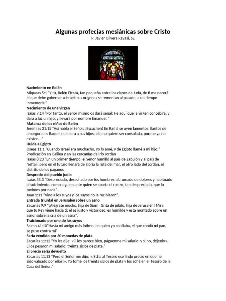 Algunas profecías mesiánicas sobre Cristo | PDF | Jesús