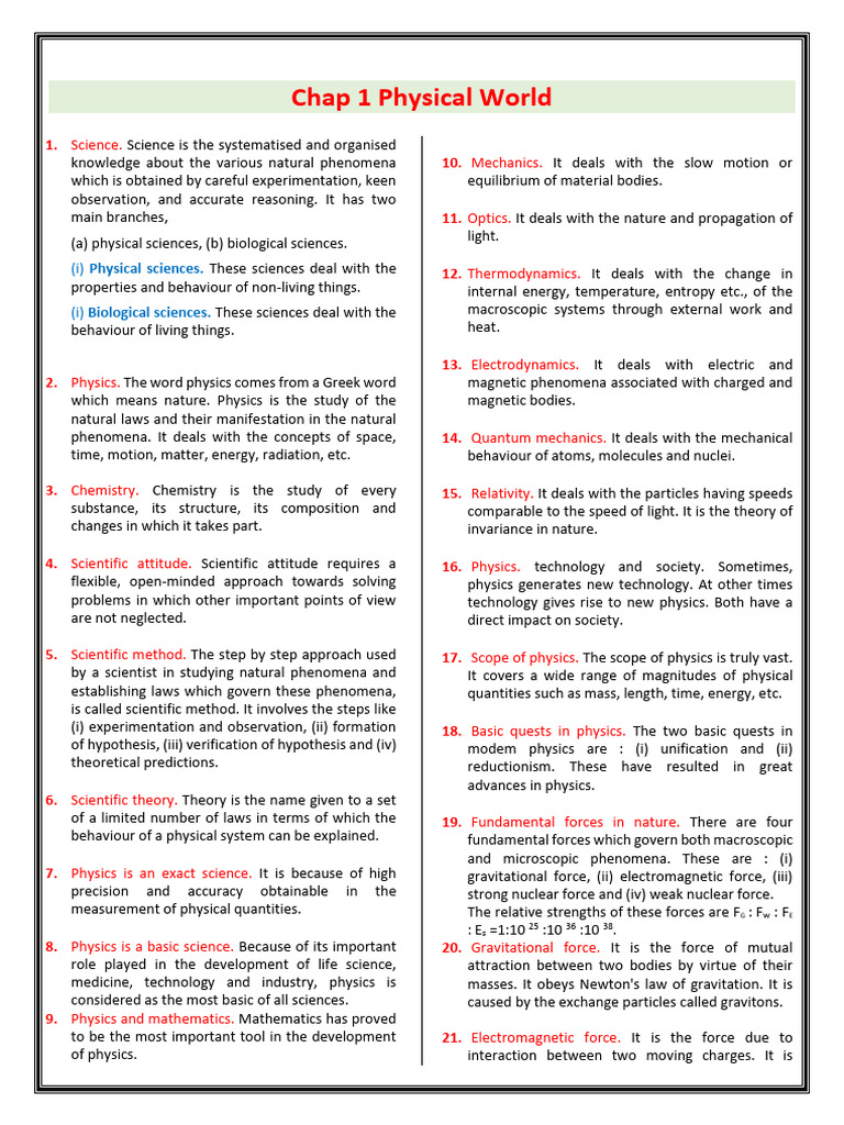 Overview of Physical Sciences and Physics | PDF | Physics | Force