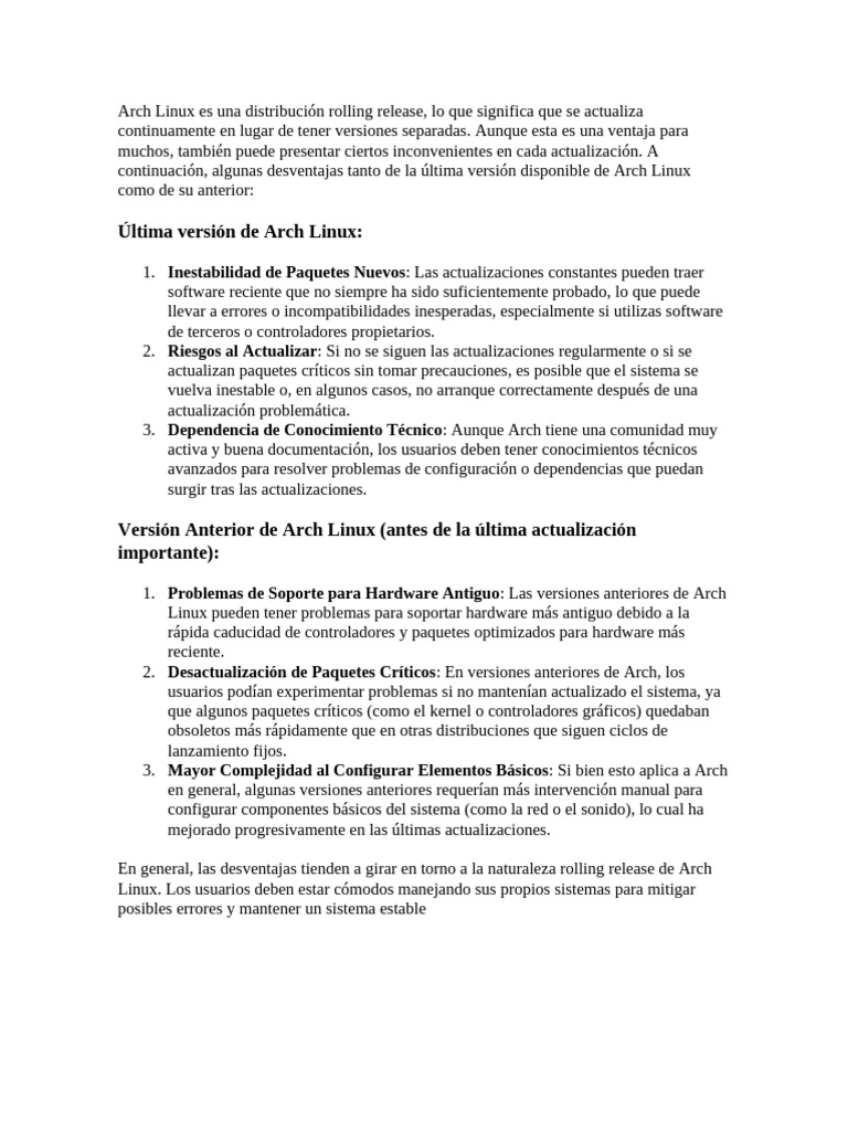 Respuestas de Arch Linux | PDF | Distribución de Linux | Software