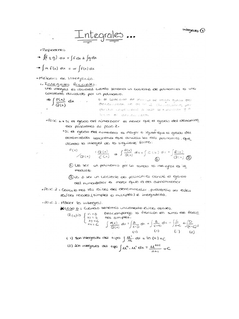 Cálc. I. - Integrales (Definida e Indefinida) | PDF