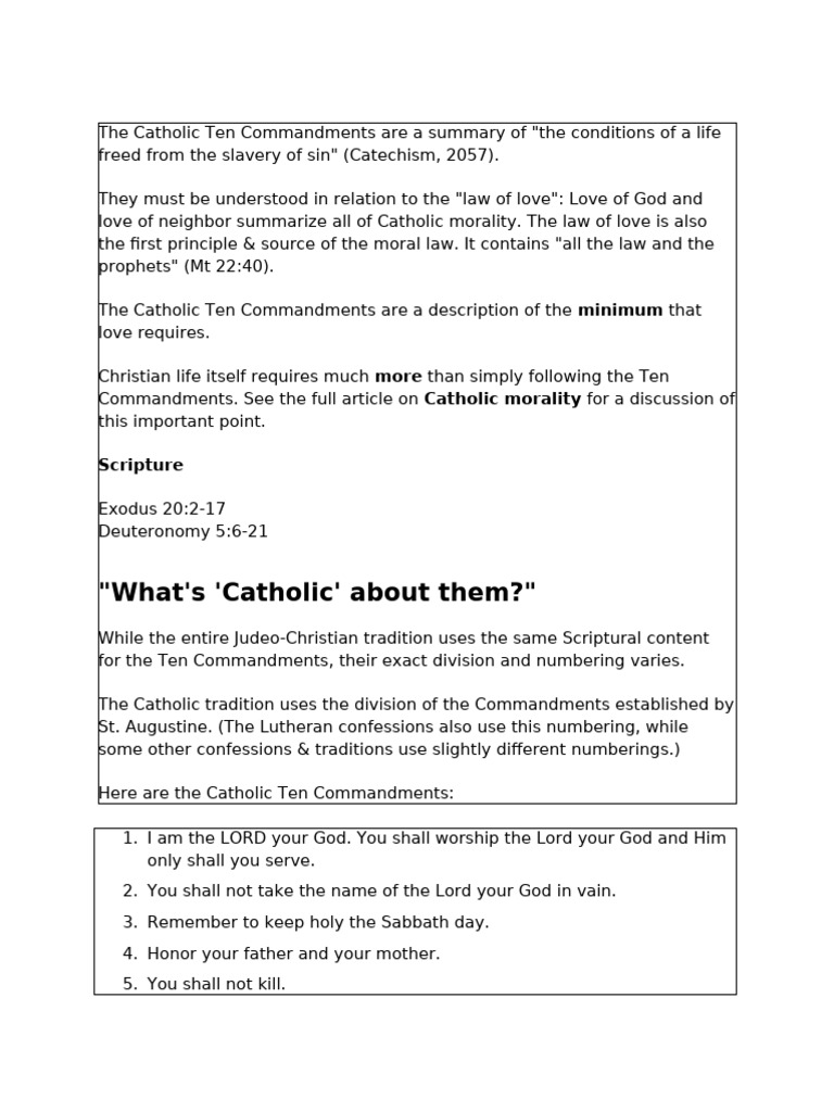 10 Commandments Class Notes | PDF | Ten Commandments | Religious Belief ...