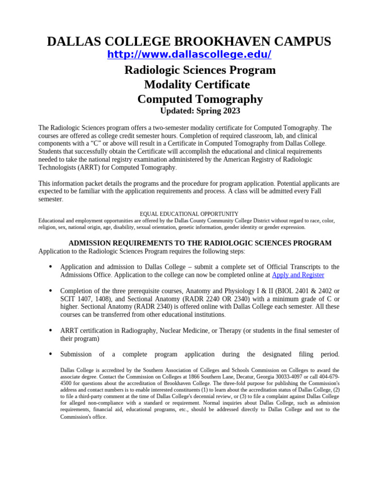Computed Tomography Info Packet | PDF | Radiology | Radiography