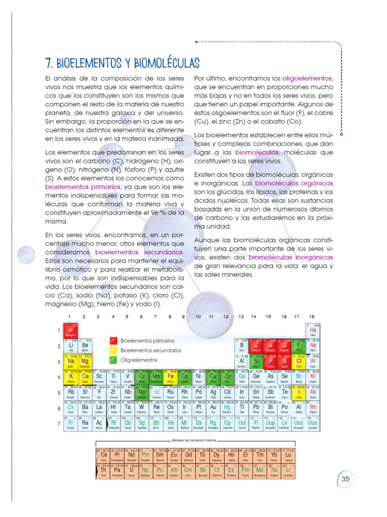 3 Bioelementos, Agua, Sales y Biomoleculas | PDF | Agua | Propiedades del agua