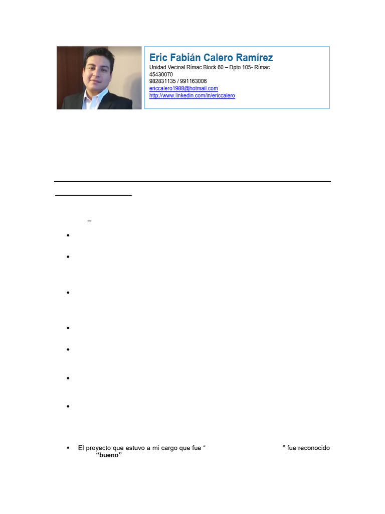 Comparto 'CV Eric Calero Ramirez 2025' Contigo-2 | PDF | Gestión de ...