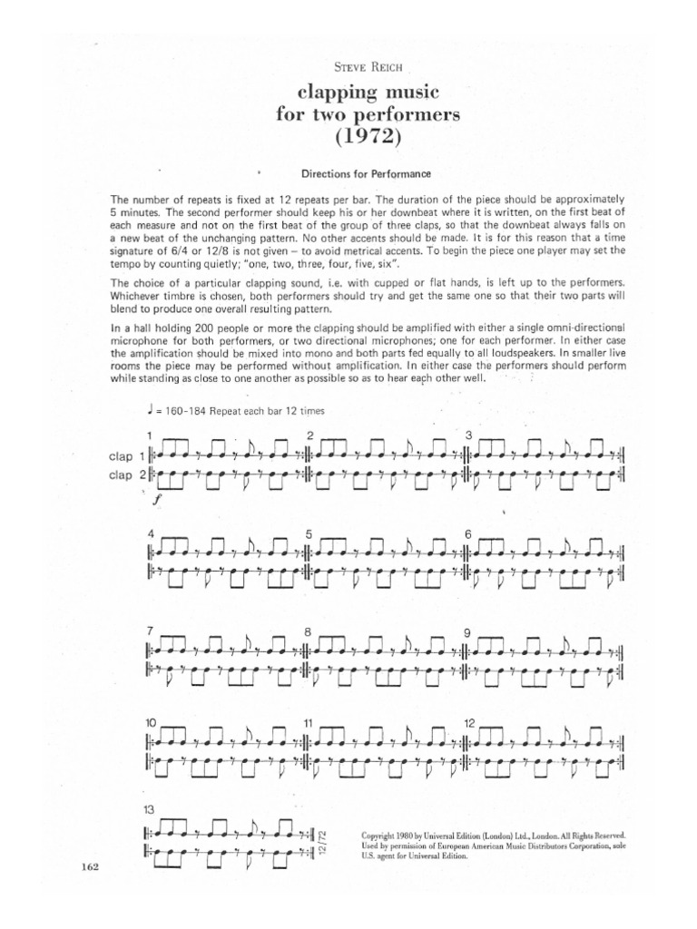 Clapping music - Reich | PDF