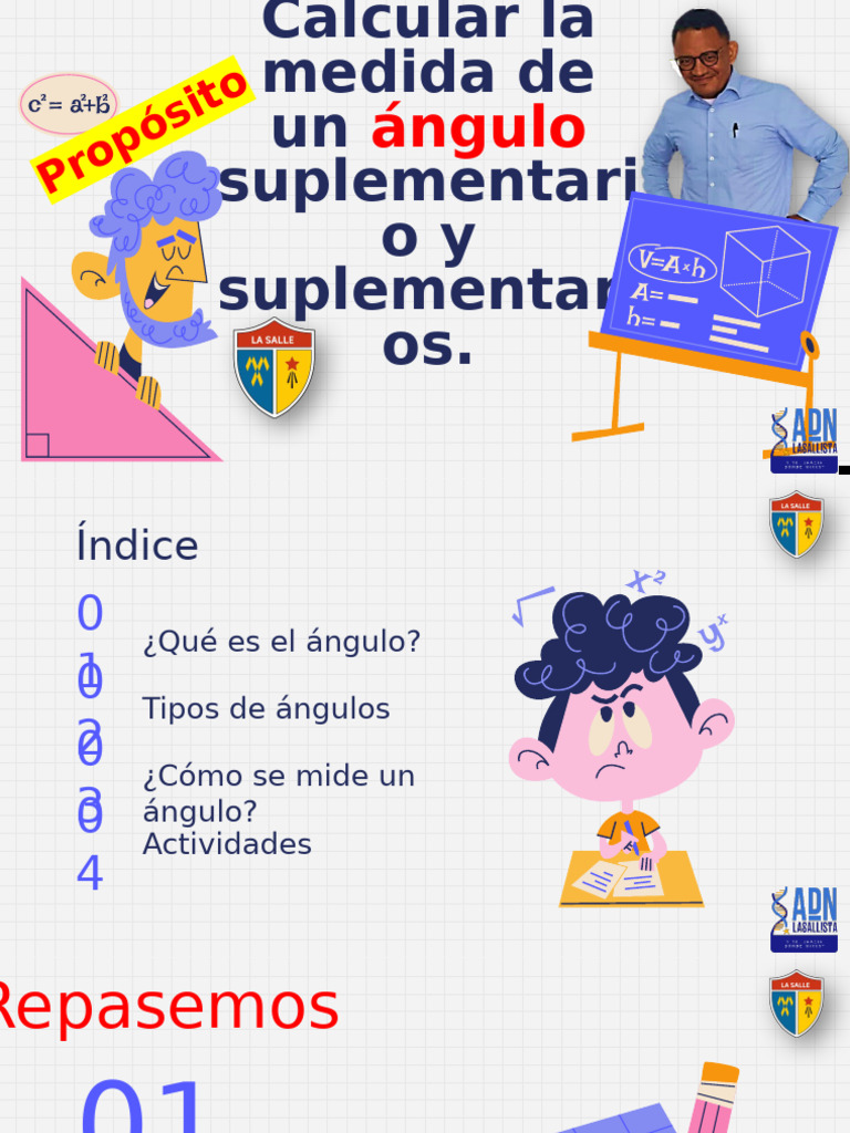 Presentacion Geometria Grado 8 Angulos Complementarios y Suplem ...