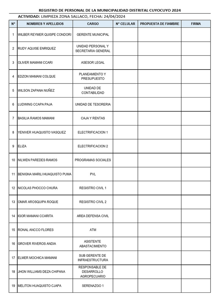 Limpieza Sallaco | PDF