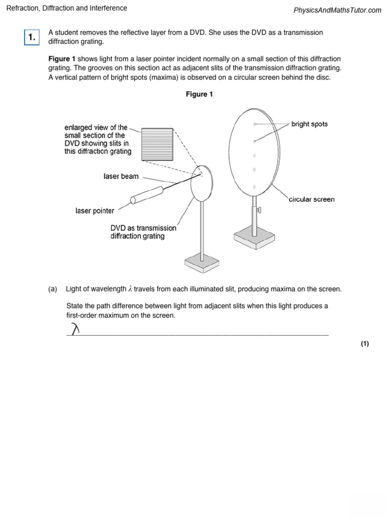 3.2. Refraction, Diffraction and Interference QP 2 | PDF | Diffraction ...