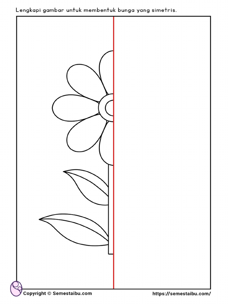 Menggambar Simetri Kanan Kiri - Bunga | PDF