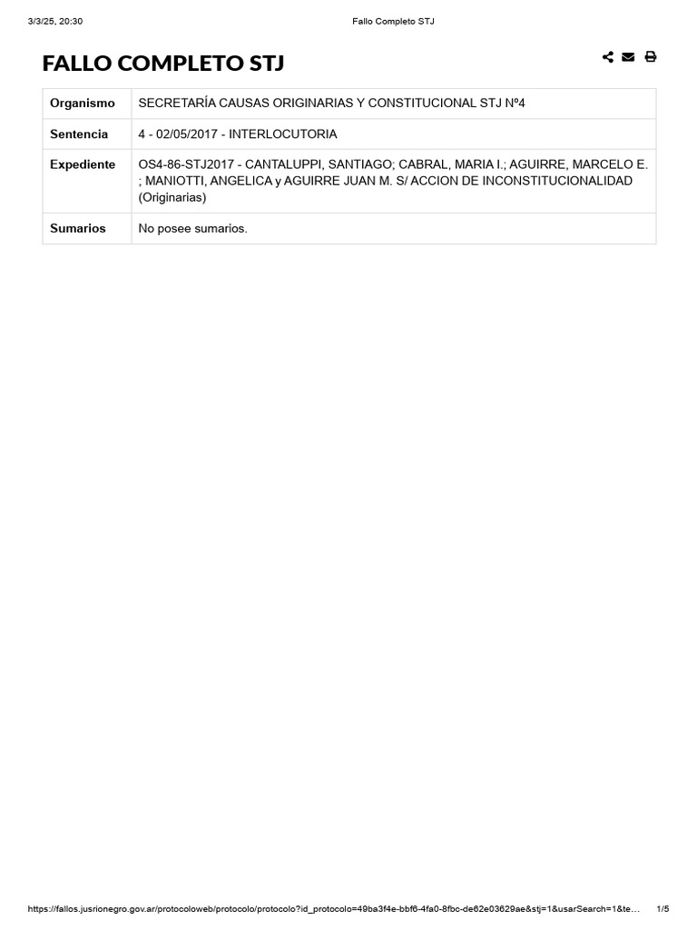 Fallo Completo STJ - Peligro en La Demora - 6 | PDF | Mandato | Caso de ley