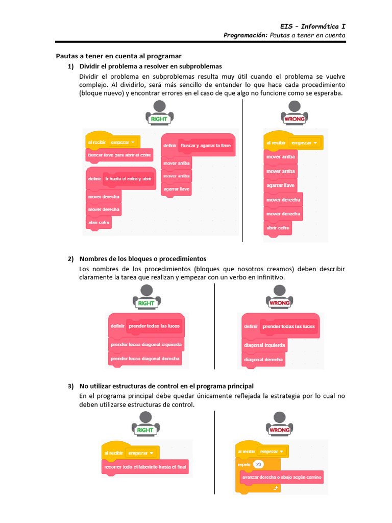 Programación - Pautas A Tener en Cuenta Al Programar | PDF