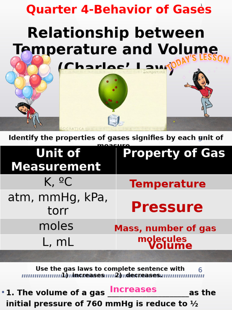 q4 m2 Lesson 2 Charles' Law Teachers Lecture (1) | PDF | Gases | Temperature
