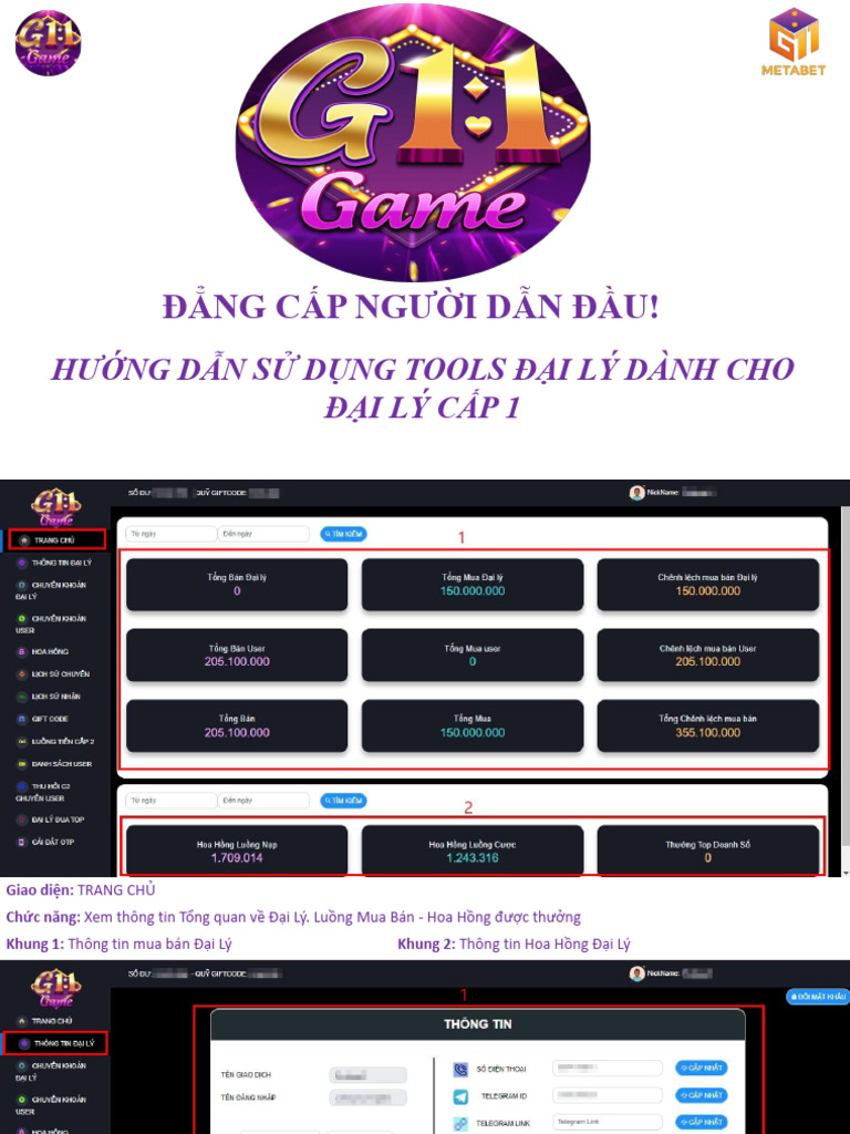 HDSD Tools Đại Lý G11.game | PDF